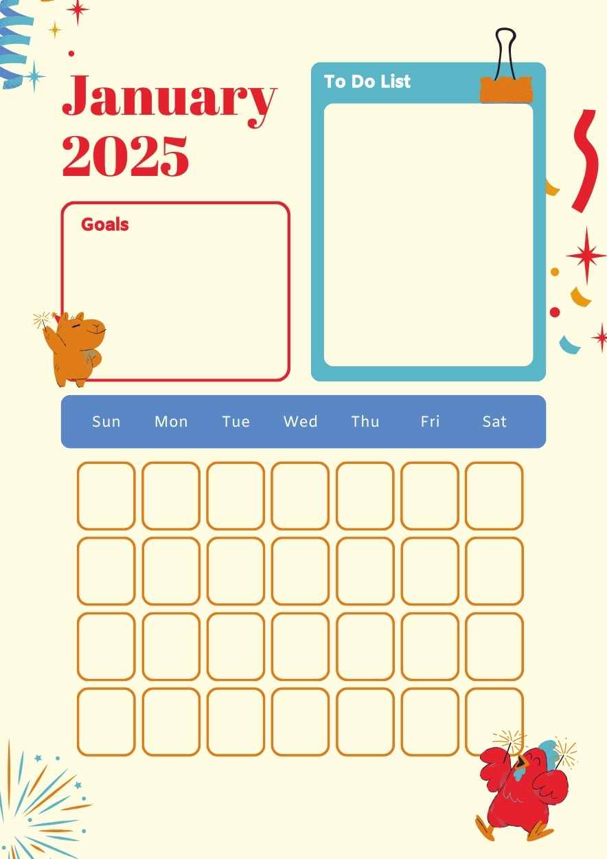 Perencana Kalender Januari Lucu - Template Kalender Gratis - SlidesCarnival