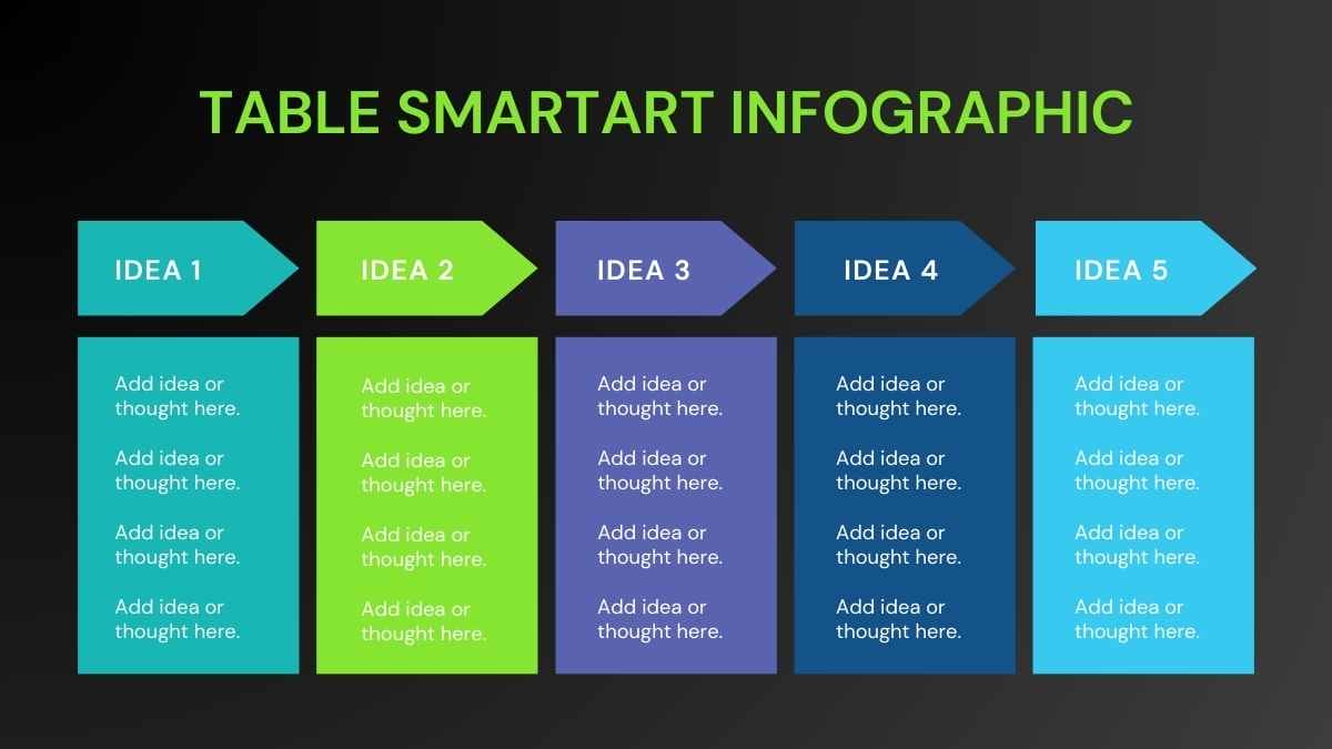 Infografis SmartArt Tabel Gelap - Template Presentasi Gratis ...