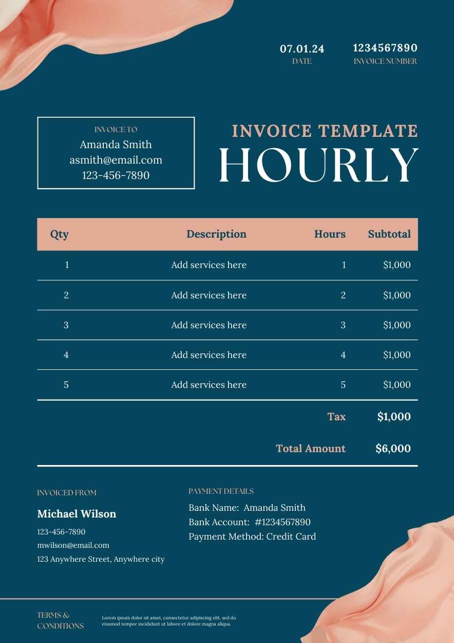 Template Invoice Per Jam yang Elegan - SlidesCarnival