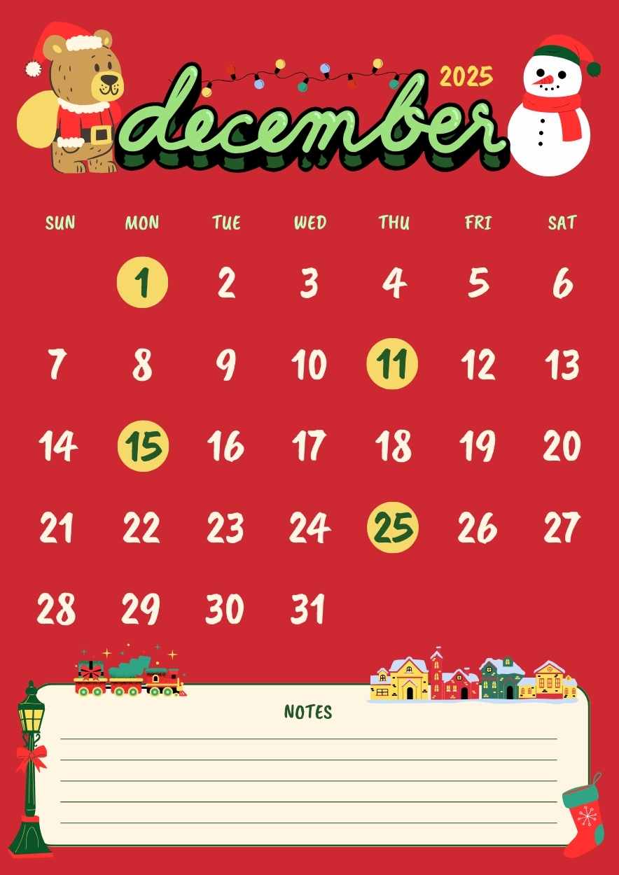 Perencana Kalender Desember Ilustrasi - Template Kalender Gratis ...
