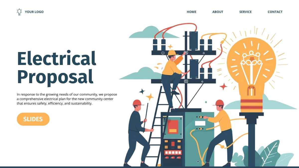 Slide Proposal Elektrikal yang Diilustrasikan - Template Presentasi ...