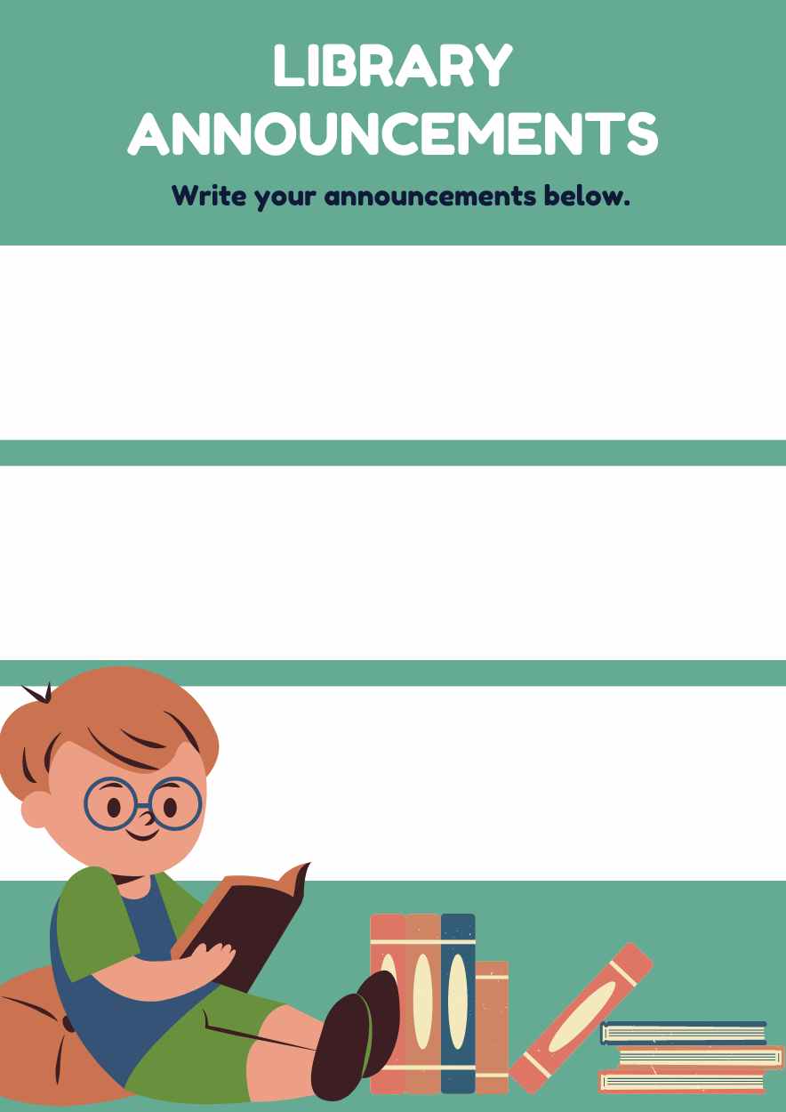Poster Pengumuman Perpustakaan Berilustrasi - Template Poster Gratis ...