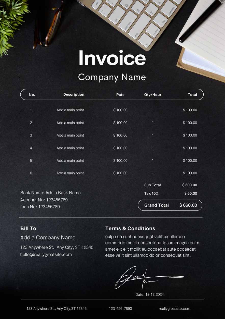 Faktur Pajak Professional - Template Invoice Gratis - SlidesCarnival