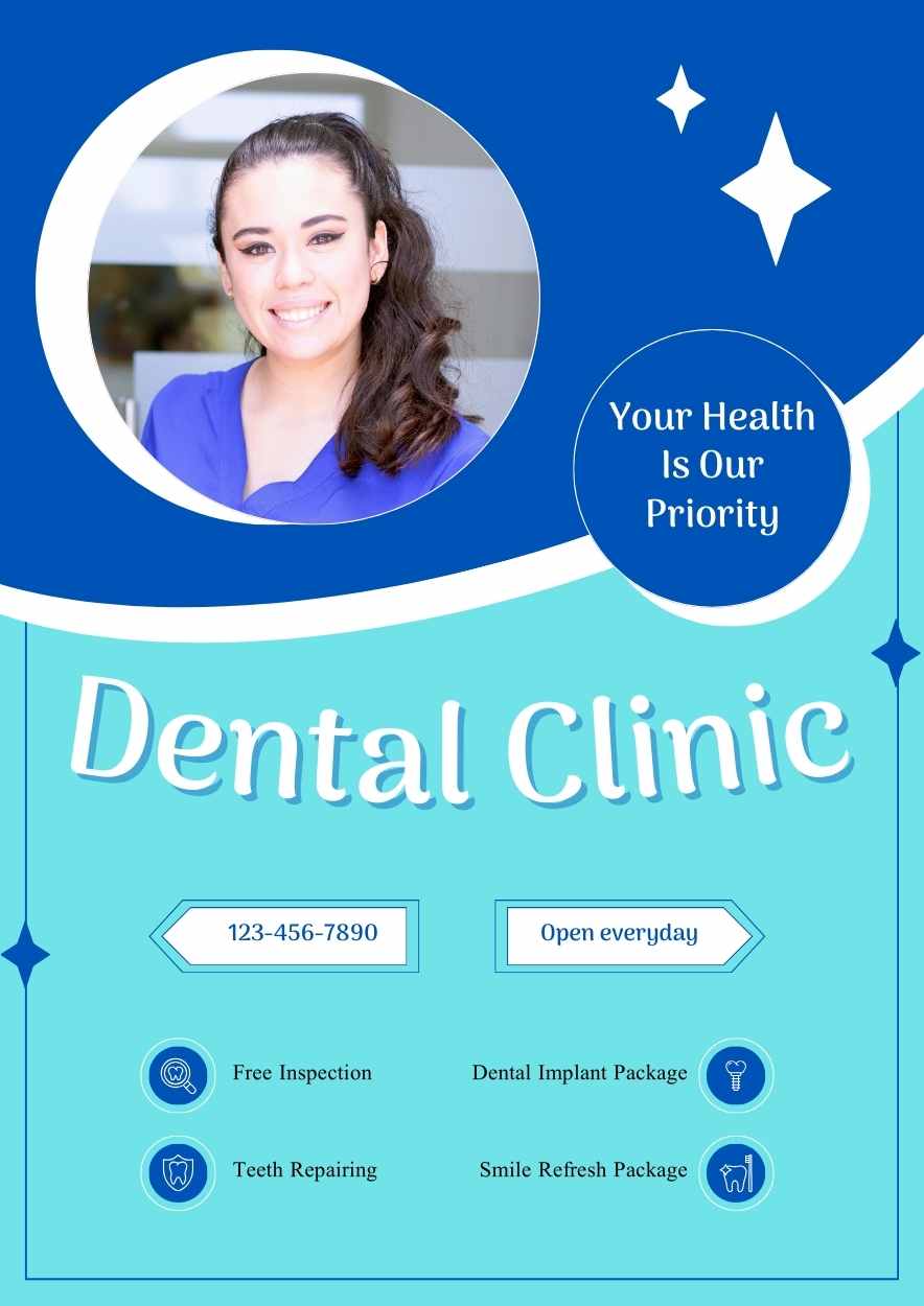 Poster Simple Klinik Gigi untuk Dokter Gigi - Template Poster Gratis ...