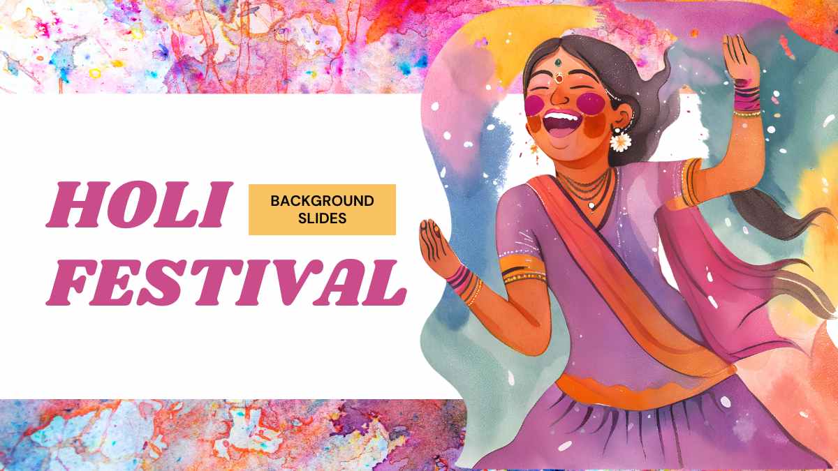 Slide Background Holi Gaya Watercolor - Template Presentasi Gratis ...
