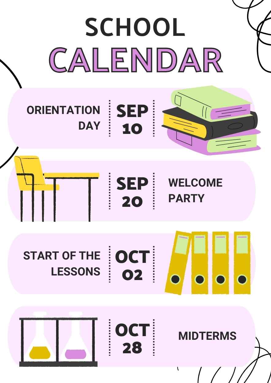Template Poster Kalender Sekolah Gratis untuk Kelas