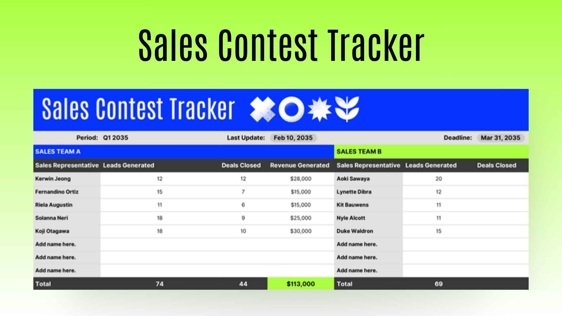 Template spreadsheet kontes penjualan gratis