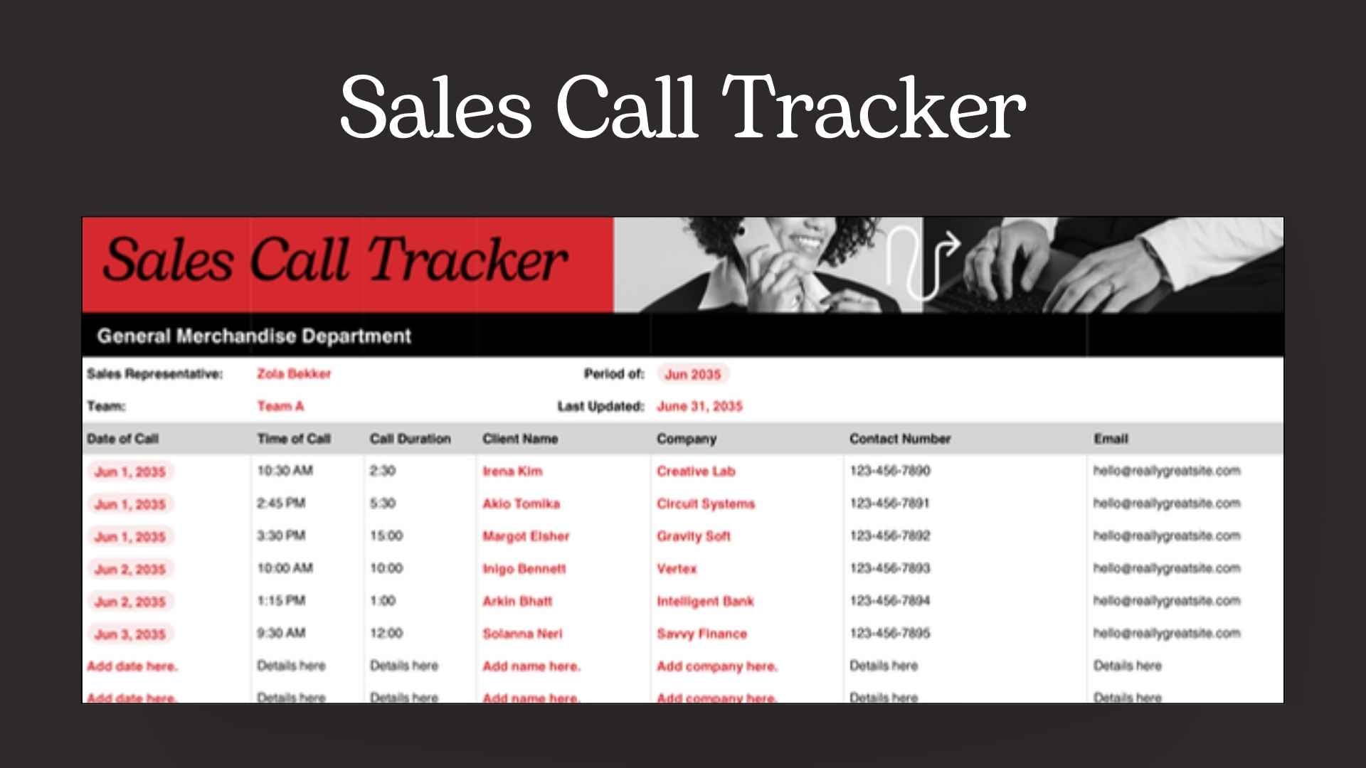 Template spreadsheet pelacakan sales call gratis