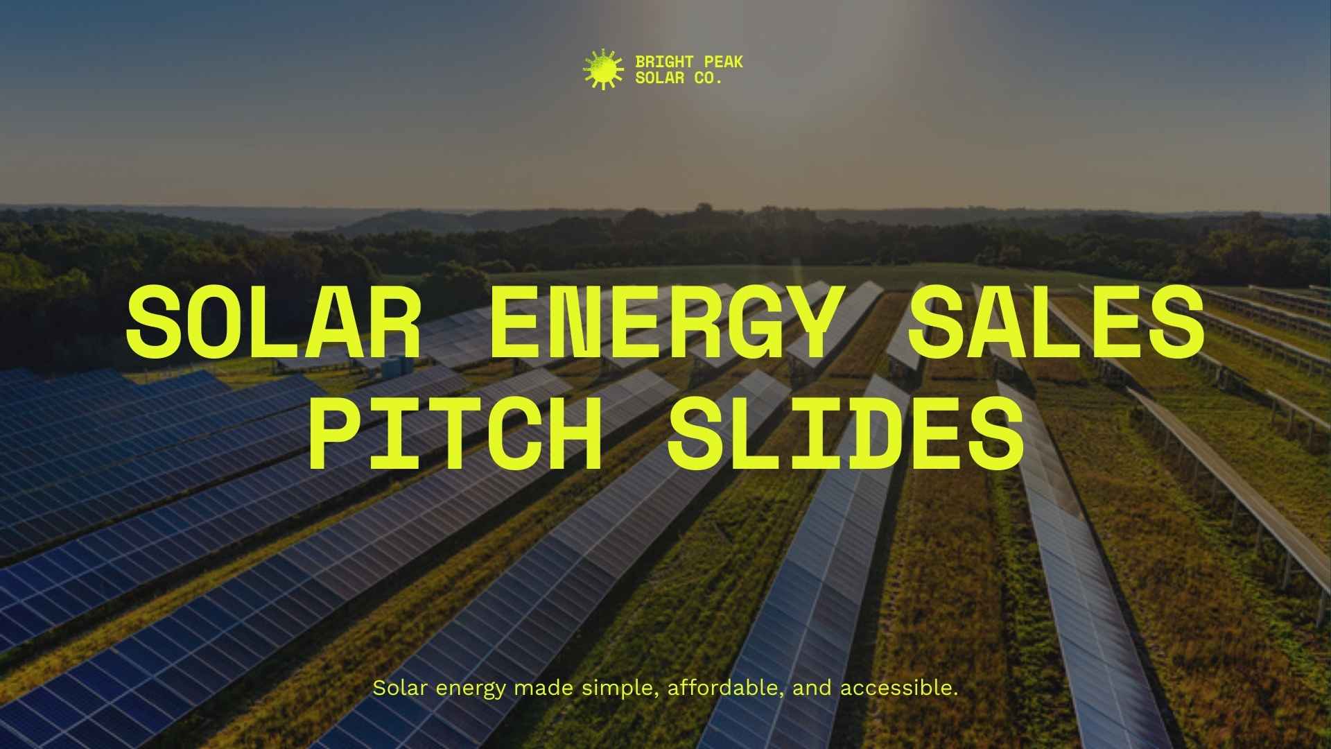 Template de pitch de vendas de energia solar grátis