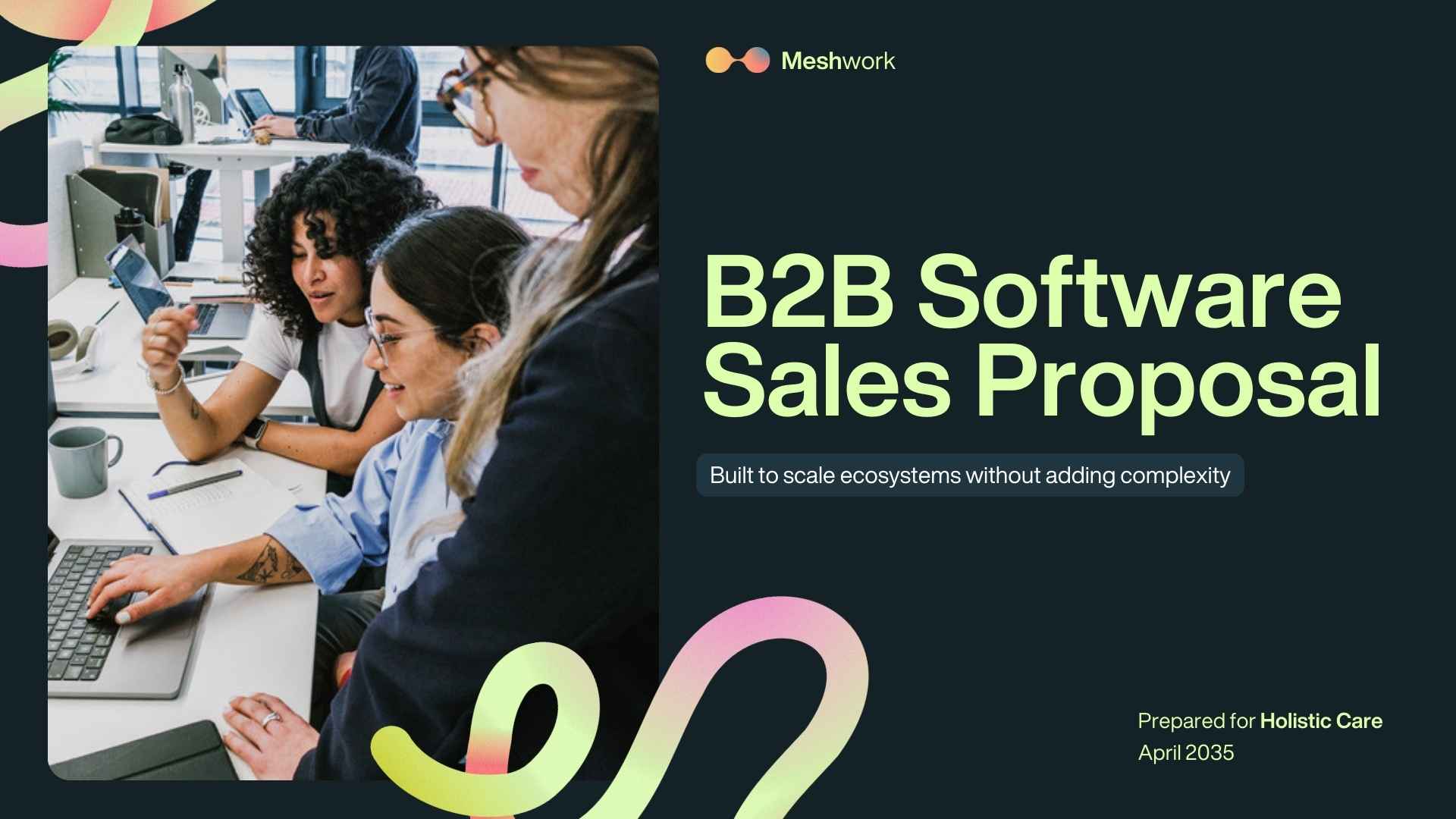 Template de slides para proposta de vendas de software B2B