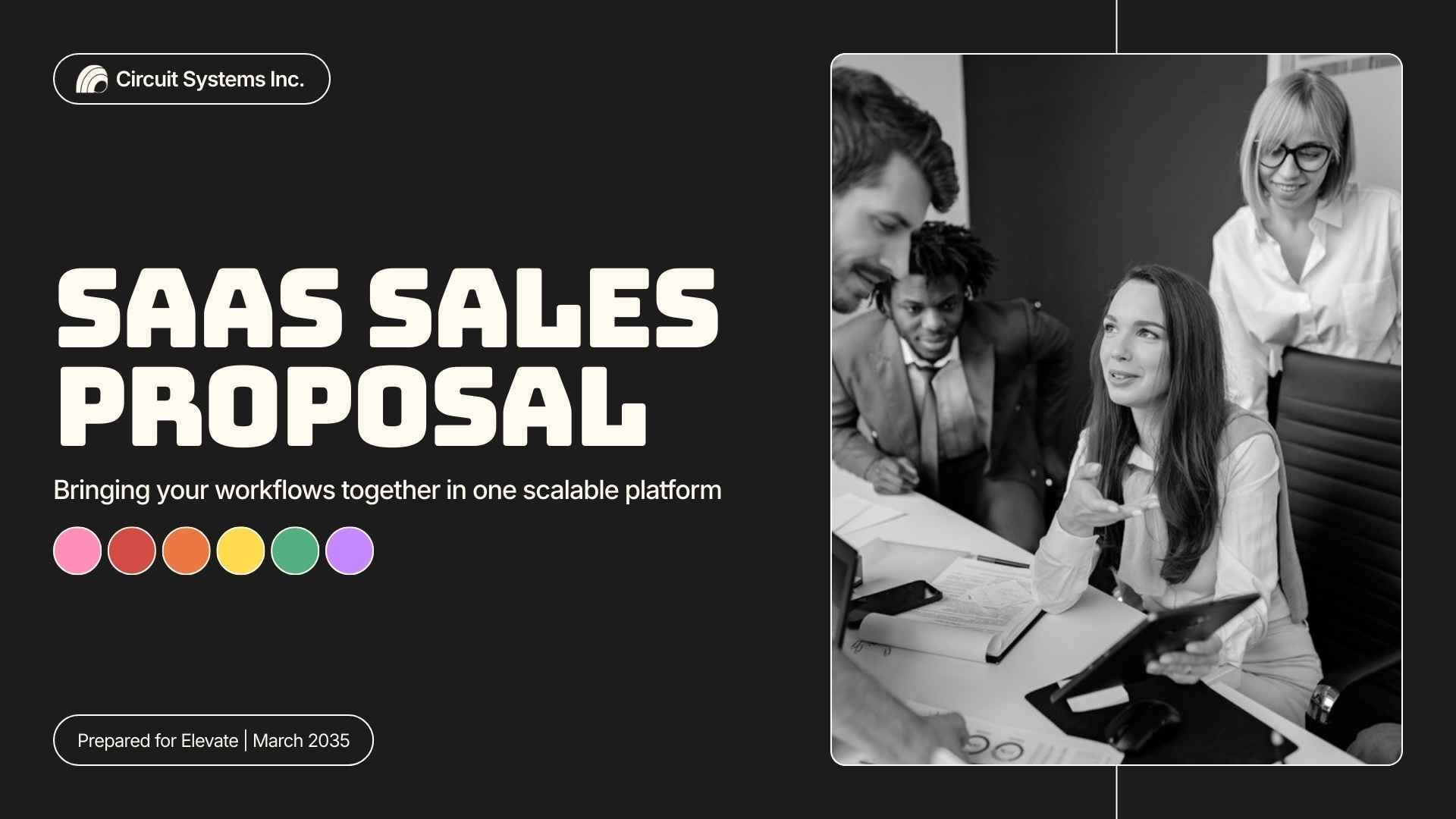 Template de proposta de vendas SaaS em slides grátis