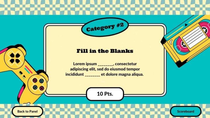 90s End of Course Jeopardy. PPT & Google Slides Template — SlidesCarnival