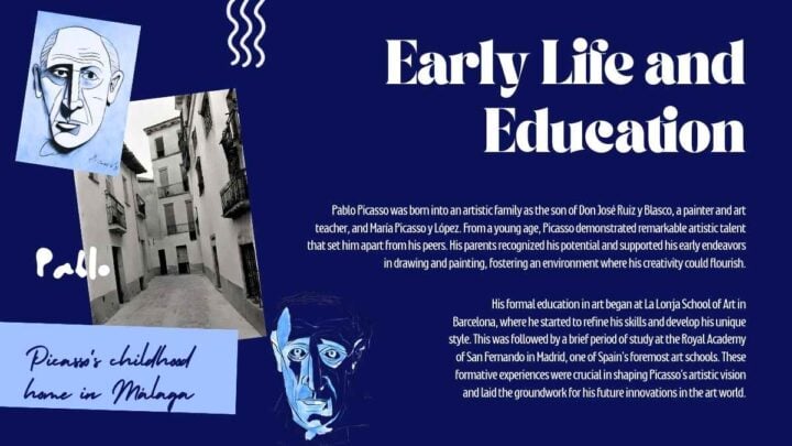 Biography of Pablo Picasso Blue Period . Slides Template — SlidesCarnival
