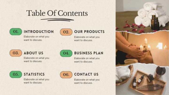 Spa Business Plan. Free Slides Template — SlidesCarnival