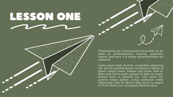 Paper Airplanes Lesson for Kids Infographics. Free Slides Template ...