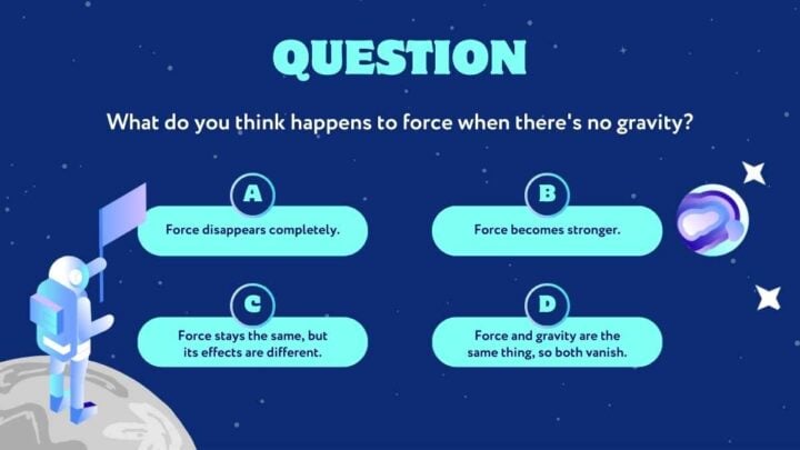 Science Lesson for Middle School: Force in Space. Free Slides Template ...
