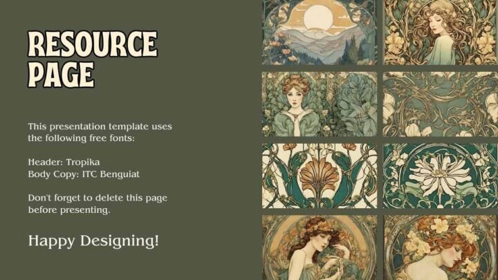 Art Nouveau Aesthetic Pitch Deck. Free Presentation Template ...