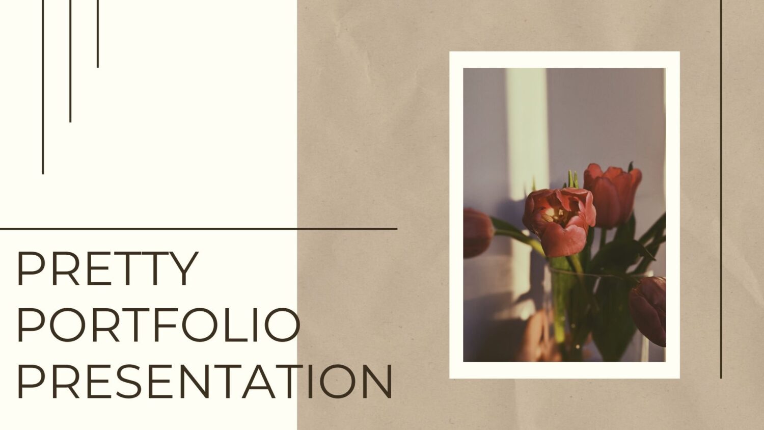 Beige Minimalistic Floral Pretty Portfolio. Free PPT & Google Slides ...