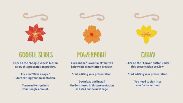 Beige and Pastel Floral Cutout Language Subject for Middle School ...