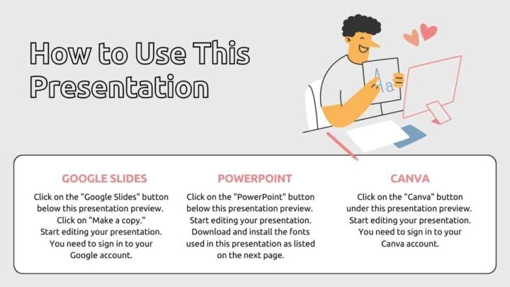 Grey Cute Illustrative E-Learning. Free PPT & Google Slides Template ...