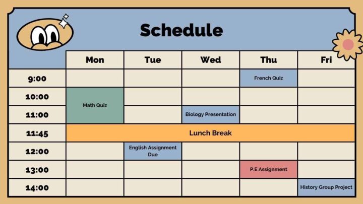 Retro High School Book Planner. Free Presentation Template — SlidesCarnival