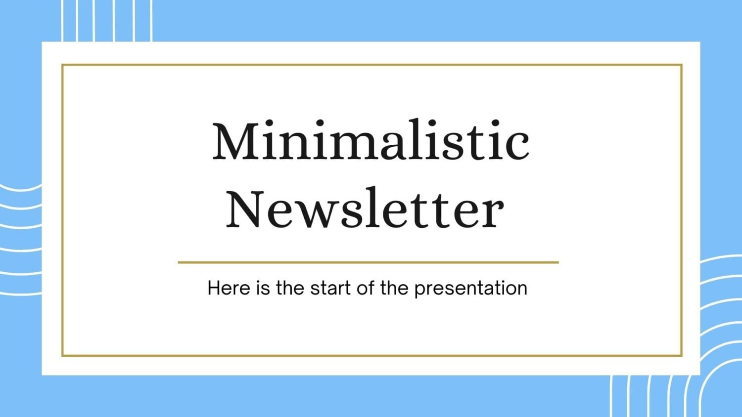 Blue and Gold Minimalistic Newsletter. Free PPT & Google Slides ...