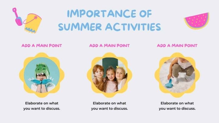 Illustrative Summer Activities for Pre-K. Free Presentation Template ...