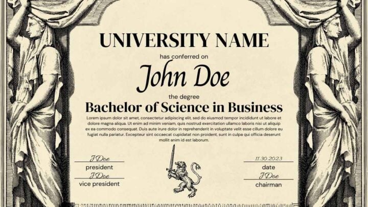 Classic Diploma Theme with Elegant Borders and Frames. Free PPT ...