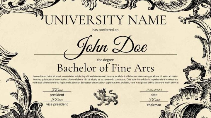 Classic Diploma Theme with Elegant Borders and Frames. Free PPT ...
