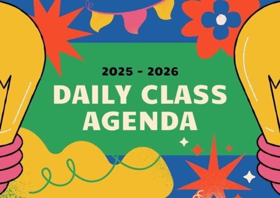Colorful Daily Class Agenda. Free Planner Template — SlidesCarnival