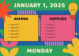 Colorful Daily Class Agenda. Free Planner Template — SlidesCarnival