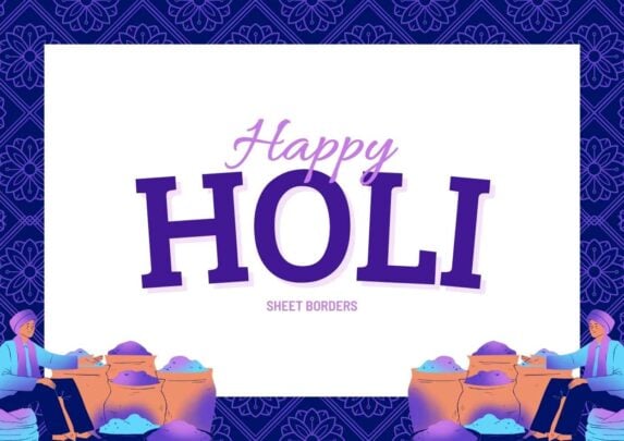 Template Border Holi untuk Slide Gratis