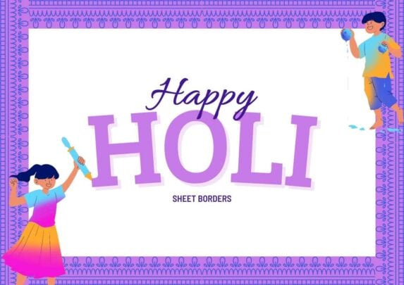 Happy Holi Worksheet Borders. Free PPT & Google Slides Template ...