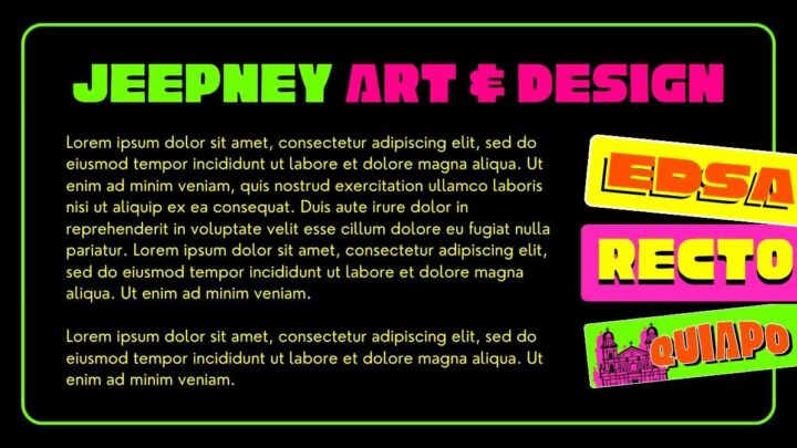 Colorful Jeepney Neon Signs. Free Presentation Template — SlidesCarnival