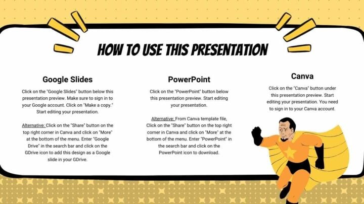 Comic Mini Super Heroes Storybook. PPT & Google Slides Template ...