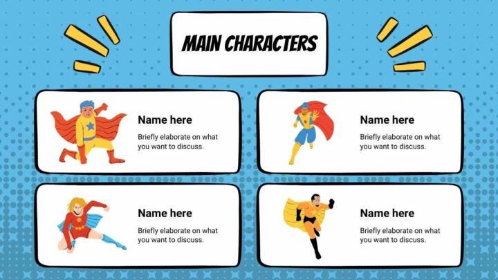 Comic Mini Super Heroes Storybook. PPT & Google Slides Template ...