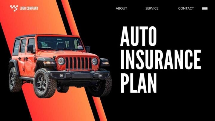 Template slide asuransi mobil gratis untuk Canva