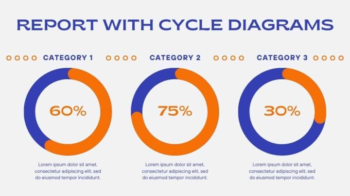 Social Media Report with Cycle Diagrams. Free Slides Template ...