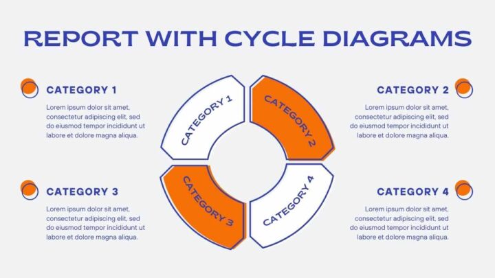 Social Media Report with Cycle Diagrams. Free Slides Template ...