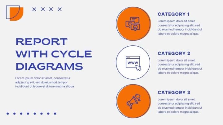 Social Media Report with Cycle Diagrams. Free Slides Template ...