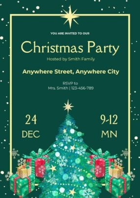 Christmas Party Invitation Card. Free PPT & Google Slides Template ...