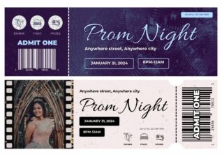 Prom Night Printable Ticket. Free PPT & Google Slides Template ...
