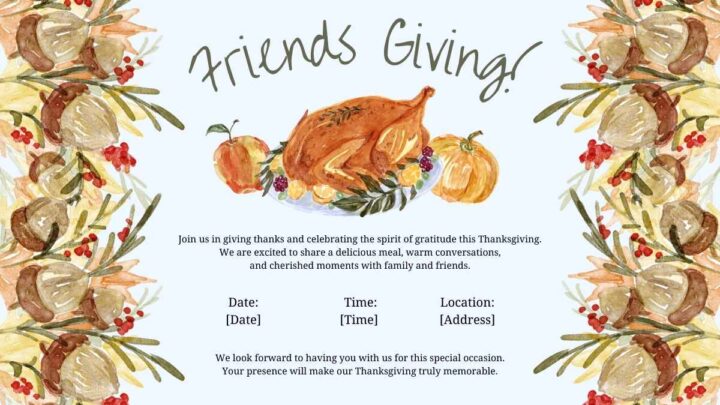 Creative Thanksgiving Dinner Invitations. PPT & Google Slides Template ...