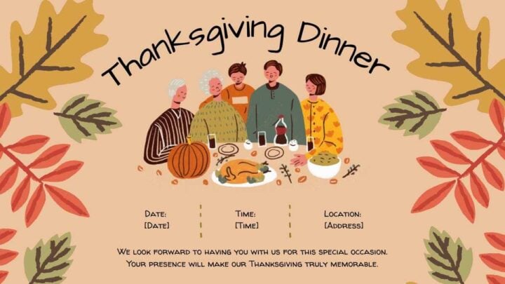 Creative Thanksgiving Dinner Invitations. PPT & Google Slides Template ...