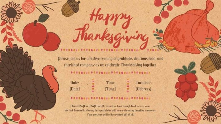 Creative Thanksgiving Dinner Invitations. PPT & Google Slides Template ...
