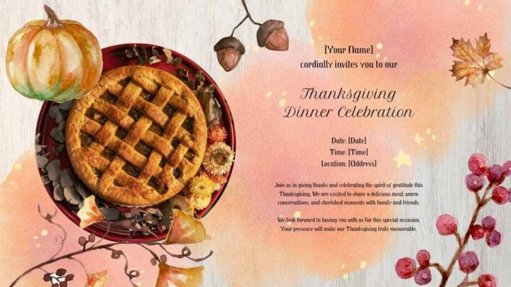 Creative Thanksgiving Dinner Invitations. PPT & Google Slides Template ...