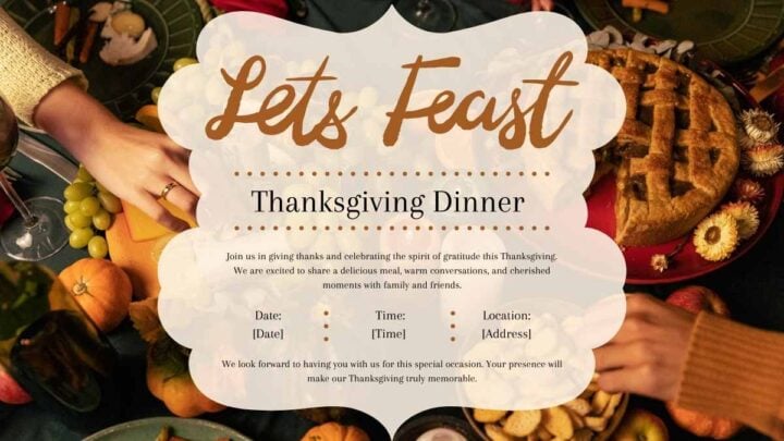 Creative Thanksgiving Dinner Invitations. PPT & Google Slides Template ...