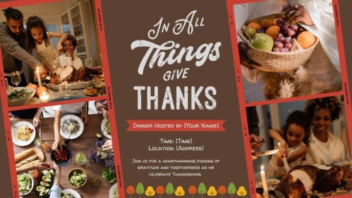 Creative Thanksgiving Dinner Invitations. PPT & Google Slides Template ...