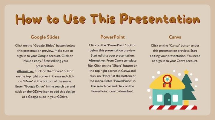 Cute Animated Gingerbread House Workshop. Presentation Template ...