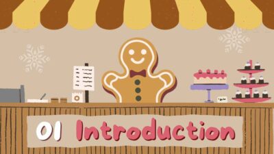 Cute Animated Gingerbread House Workshop. Presentation Template ...